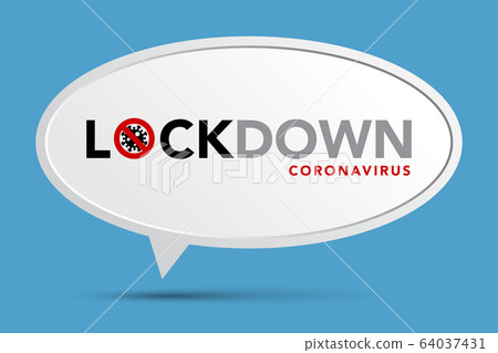 Sign caution coronavirus. Lockdown banner. - Stock Illustration ...