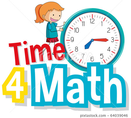 Font design for word time for math with kid and - Stock Illustration ...