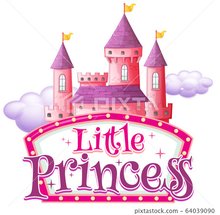 Font design for word little princess with pink - Stock Illustration ...