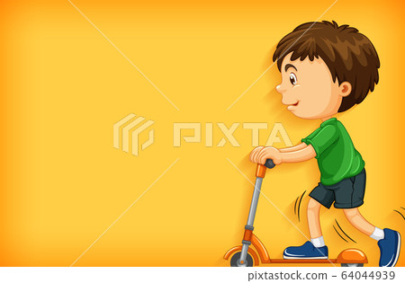 Background template design with boy playing - Stock Illustration ...