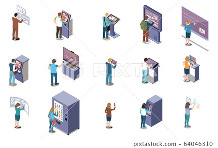 People And Interfaces Isometric Set - Stock Illustration [64046310] - PIXTA