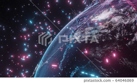 Abstract futuristic planet Earth - Stock Illustration [64046869] - PIXTA