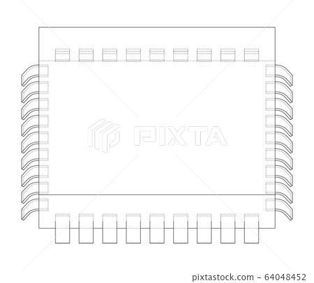 3D microchip. Vector rendering of 3d - Stock Illustration [64048452 ...
