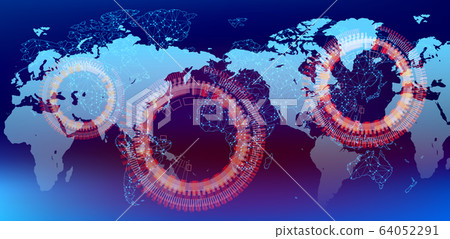 Blue global network cyber communication it... - Stock Illustration ...
