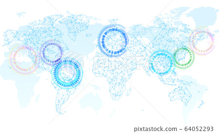 Blue global network cyber communication it... - Stock Illustration ...