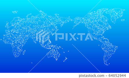 Blue global network cyber communication it... - Stock Illustration ...