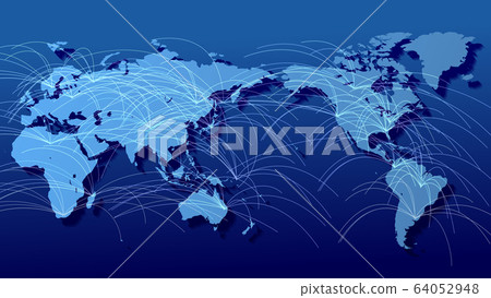 Blue global network cyber communication it... - Stock Illustration ...