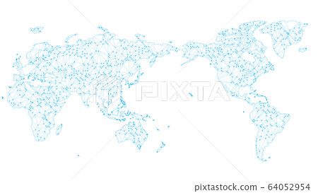 Blue global network cyber communication it... - Stock Illustration ...