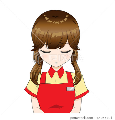 Restaurant staff girl _ reflection - Stock Illustration [64055701] - PIXTA