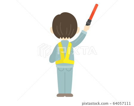 Illustration of a man doing traffic control - Stock Illustration ...