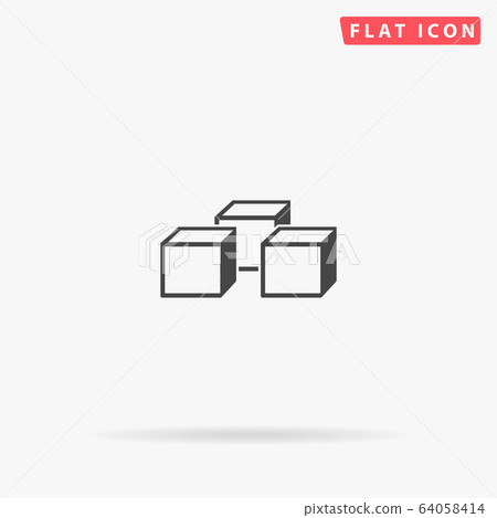 Cubes flat vector icon - Stock Illustration [64058414] - PIXTA