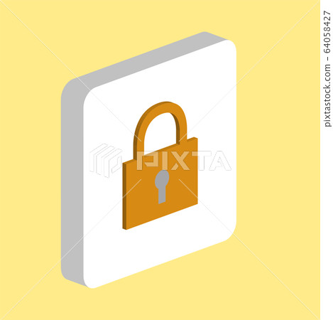 closed lock computer symbol - Stock Illustration [64058427] - PIXTA