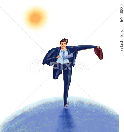 Leaping businessman - Stock Illustration [64058826] - PIXTA