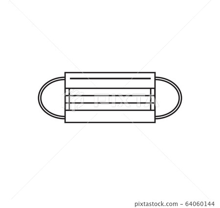 Vector flat black outline medical face mask - Stock Illustration ...