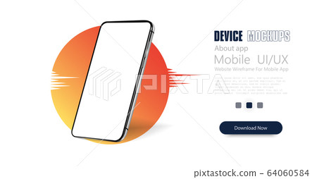 Smartphone frame less blank screen, rotated... - Stock Illustration [64060584] - PIXTA