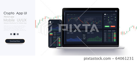 Trading platform interface with infographic... - Stock Illustration ...
