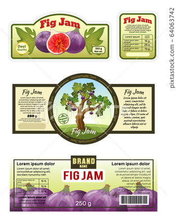 Fig jam label design, emblem sticker template,... - Stock Illustration ...