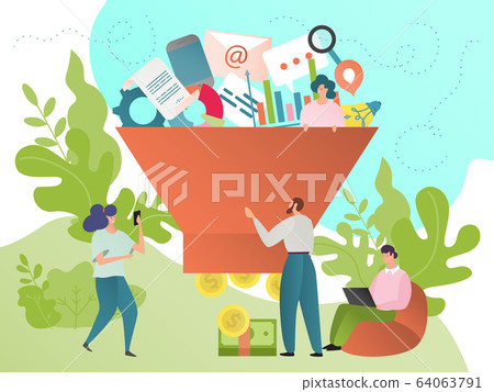 Sales funnel vector illustration. Sale,... - Stock Illustration ...