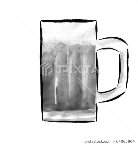 Beer mug (hand-painted ink) - Stock Illustration [64063904] - PIXTA