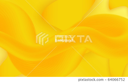 Yellow 3d Wave. Abstract Flow. Liquid Shape. - Stock Illustration ...