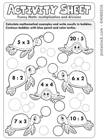 Activity sheet math theme 8 - Stock Illustration [64066816] - PIXTA