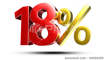 18 percent 3d. - Stock Illustration [64066899] - PIXTA