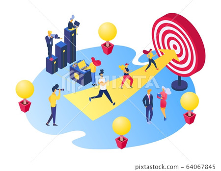 Business goal achievement vector illustration,... - Stock Illustration ...