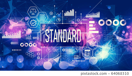 Standard concept with technology light background-插圖素材 [64068310] - PIXTA圖庫