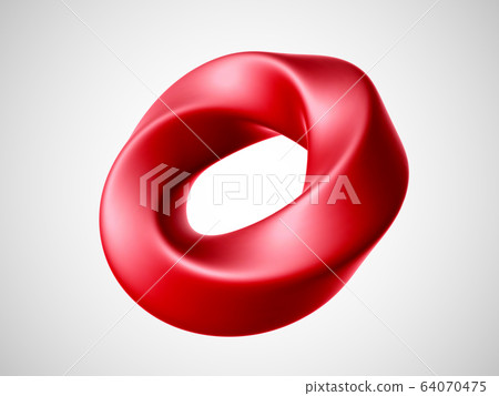 3D red torus isolated on white background. - Stock Illustration ...