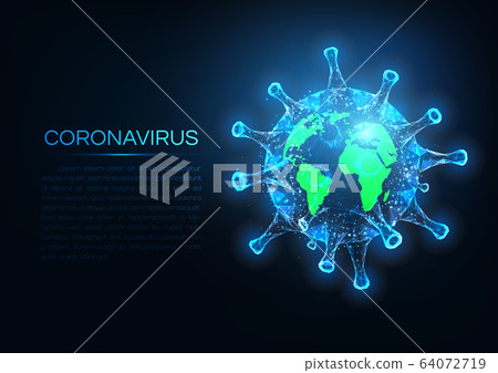 Futuristic coronavirus covid-19 spread over the... - Stock Illustration ...