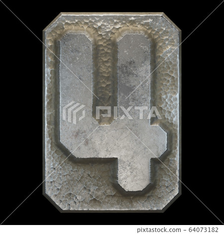Industrial metal number 4 on black background 3d - Stock Illustration ...