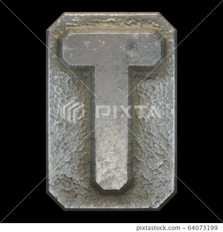 Industrial metal alphabet letter T on black... - Stock Illustration ...