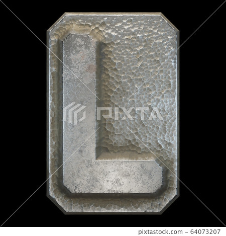 Industrial metal alphabet letter L on black... - Stock Illustration ...