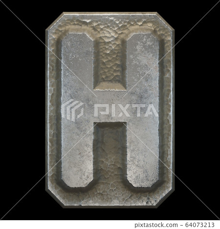 Industrial metal alphabet letter H on black... - Stock Illustration ...