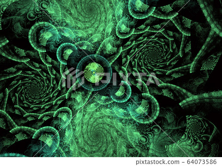 Space geometry. Dynamic flowing forms with - Stock Illustration ...