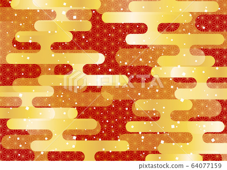 Japanese pattern haze red background - Stock Illustration [64077159 ...