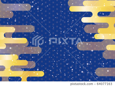 Japanese pattern haze blue background - Stock Illustration [64077163 ...