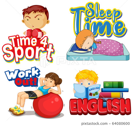 Four words design with picture in background - Stock Illustration ...