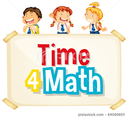 Font design for word time for math with happy - Stock Illustration ...