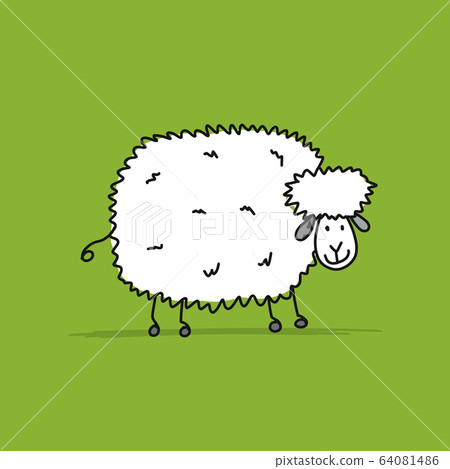 Funny sheep, sketch for your design - Stock Illustration [64081486] - PIXTA