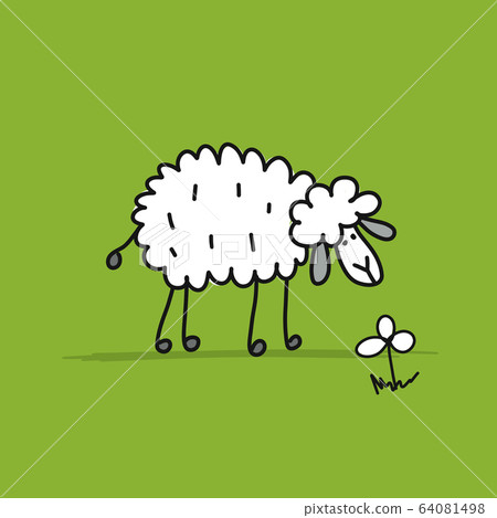Funny sheep, sketch for your design - Stock Illustration [64081498] - PIXTA