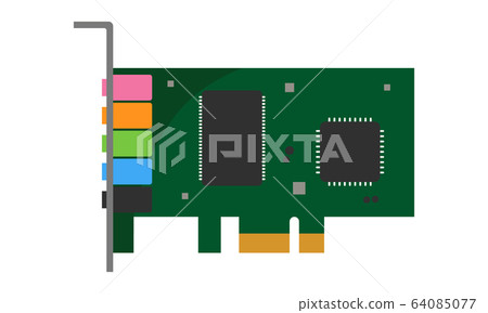 vector, audio card, computer accessory - Stock Illustration [64085077 ...