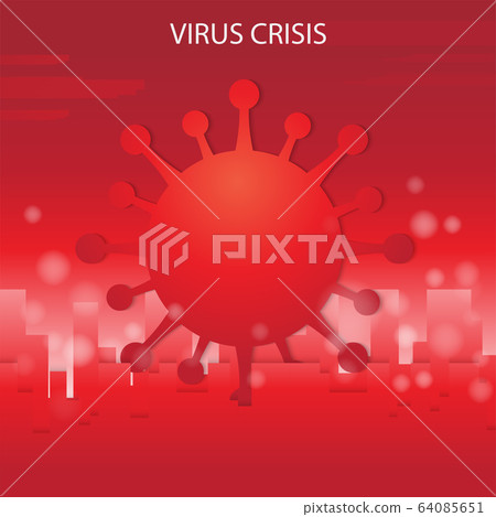 The red virus vector image for medicine content - Stock Illustration ...