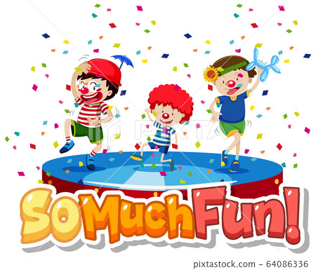 Font design for phrase so much fun with kids - Stock Illustration ...