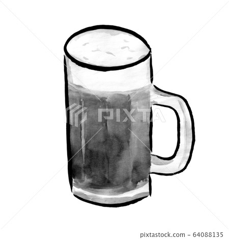 Beer mug (hand-painted ink) - Stock Illustration [64088135] - PIXTA