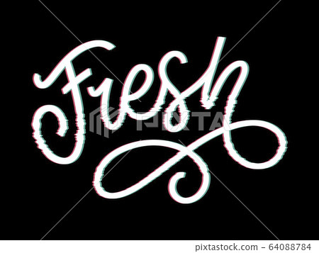 Fresh word hand lettering. Handmade vector - Stock Illustration ...