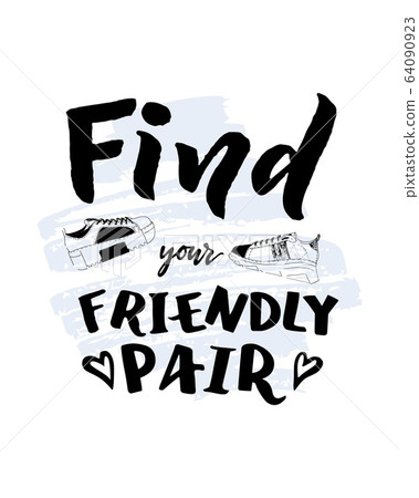Find your frendly pair hand lettering. Funny... - Stock Illustration ...