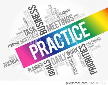 Practice word cloud collage - Stock Illustration [64091116] - PIXTA