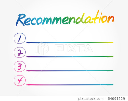 Recommendation Blank List concept background - Stock Illustration ...