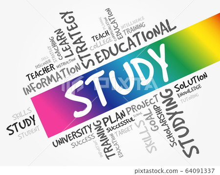 Study word cloud collage-插圖素材 [64091337] - PIXTA圖庫